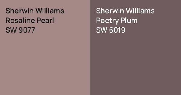 Sherwin Williams Rosaline Pearl vs. Sherwin Williams Poetry Plum comparison