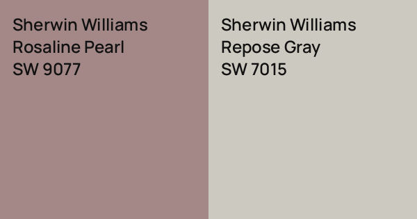Sherwin Williams Rosaline Pearl vs. Sherwin Williams Repose Gray comparison