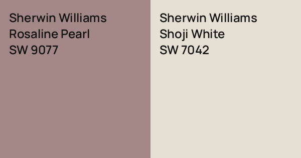 Sherwin Williams Rosaline Pearl vs. Sherwin Williams Shoji White comparison