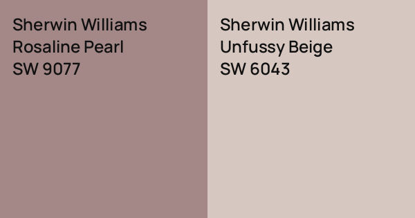 Sherwin Williams Rosaline Pearl vs. Sherwin Williams Unfussy Beige ...