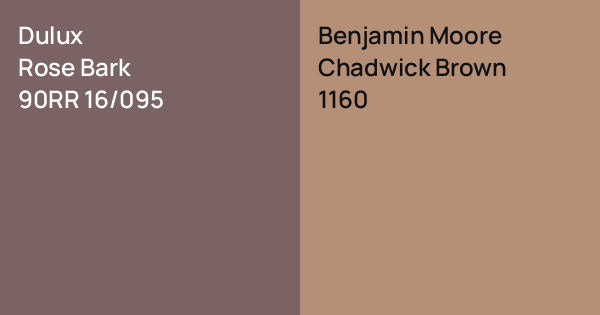Dulux Rose Bark vs. Benjamin Moore Chadwick Brown comparison