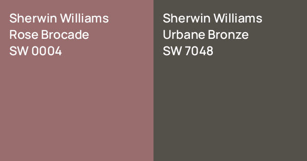 Sherwin Williams Rose Brocade vs. Sherwin Williams Urbane Bronze comparison