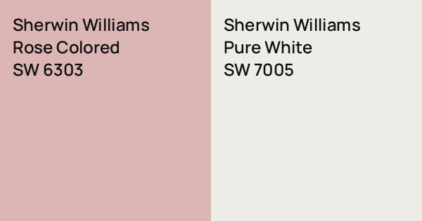 Sherwin Williams Rose Colored vs. Sherwin Williams Pure White comparison