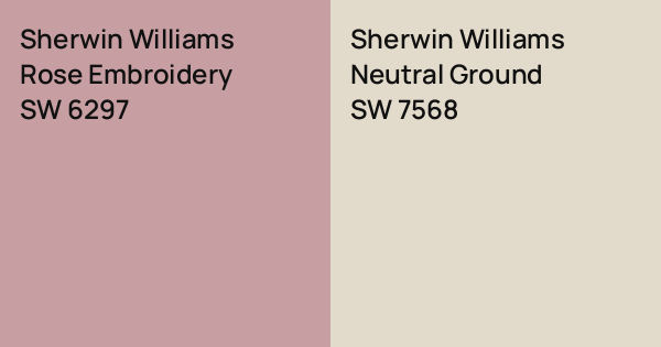 Sherwin Williams Rose Embroidery vs. Sherwin Williams Neutral Ground ...