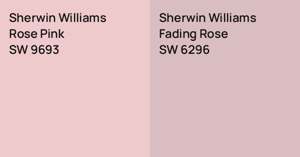 Sherwin Williams Rose Pink vs. Sherwin Williams Fading Rose comparison