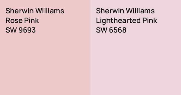 Sherwin Williams Rose Pink vs. Sherwin Williams Lighthearted Pink ...