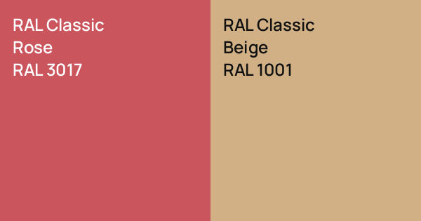 RAL Classic Rose vs. RAL Classic Beige comparison