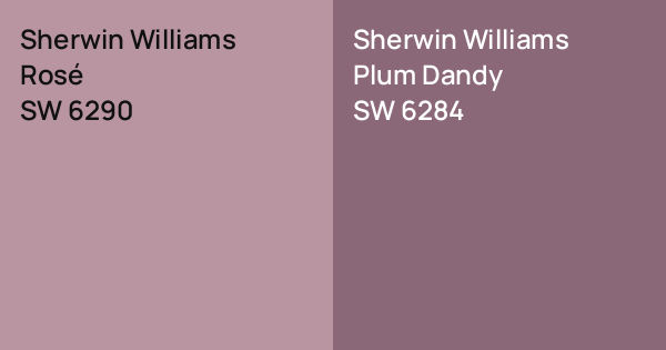 Sherwin Williams Rosé vs. Sherwin Williams Plum Dandy comparison