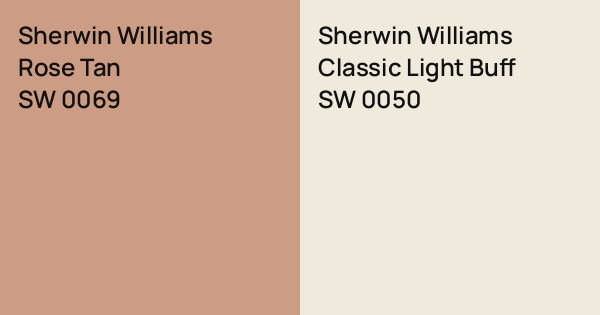 Sherwin Williams Rose Tan vs. Sherwin Williams Classic Light Buff ...