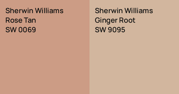 Sherwin Williams Rose Tan vs. Sherwin Williams Ginger Root comparison