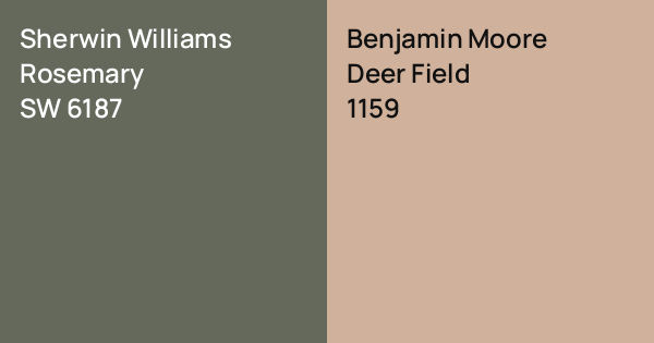 Sherwin Williams Rosemary vs. Benjamin Moore Deer Field comparison