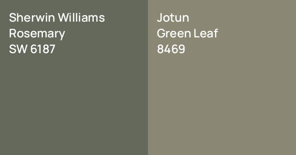 Sherwin Williams Rosemary vs. Jotun Green Leaf comparison