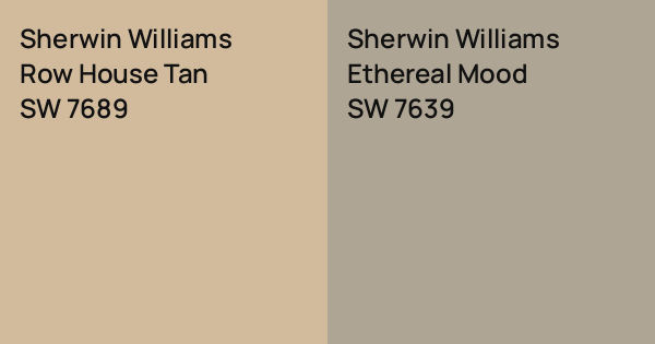 Sherwin Williams Row House Tan vs. Sherwin Williams Ethereal Mood ...