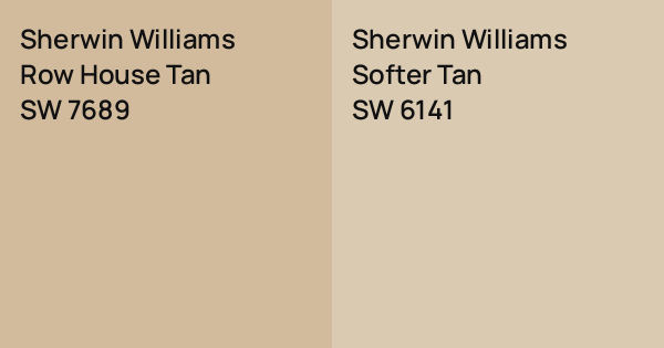 Sherwin Williams Row House Tan vs. Sherwin Williams Softer Tan comparison