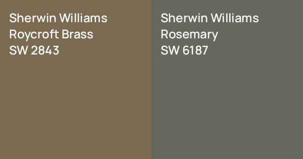 Sherwin Williams Roycroft Brass vs. Sherwin Williams Rosemary comparison