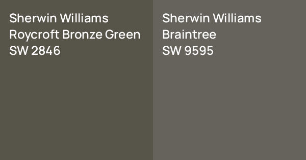 Sherwin Williams Roycroft Bronze Green vs. Sherwin Williams Braintree ...