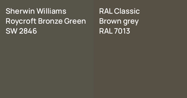 Sherwin Williams Roycroft Bronze Green vs. RAL Classic Brown grey ...