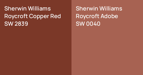 Sherwin Williams Roycroft Copper Red vs. Sherwin Williams Roycroft ...