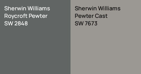 Sherwin Williams Roycroft Pewter vs. Sherwin Williams Pewter Cast ...