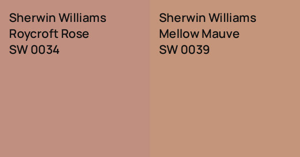 Sherwin Williams Roycroft Rose vs. Sherwin Williams Mellow Mauve comparison