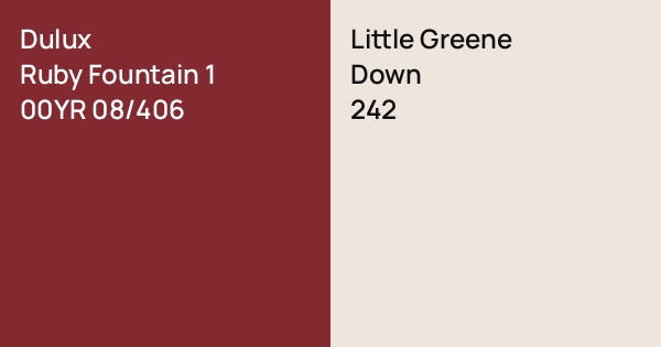 Dulux Ruby Fountain 1 vs. Little Greene Down comparison