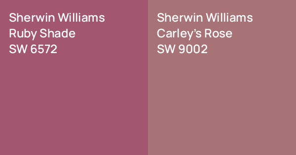 Sherwin Williams Ruby Shade vs. Sherwin Williams Carley's Rose comparison