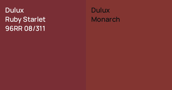Dulux Ruby Starlet vs. Dulux Monarch comparison