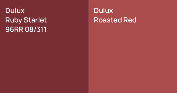 Dulux Ruby Starlet vs. Dulux Roasted Red comparison