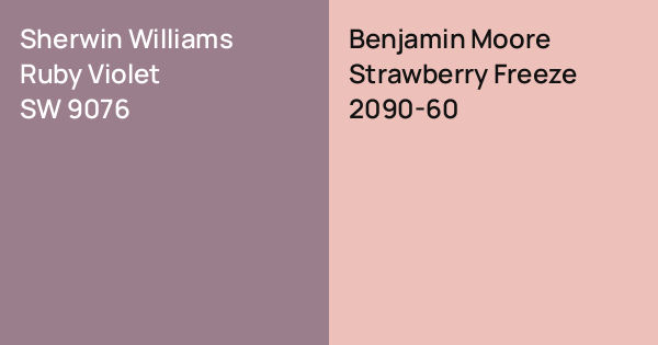 Sherwin Williams Ruby Violet vs. Benjamin Moore Strawberry Freeze ...