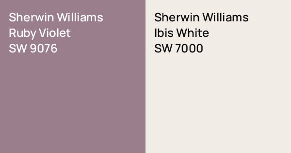 Sherwin Williams Ruby Violet vs. Sherwin Williams Ibis White comparison