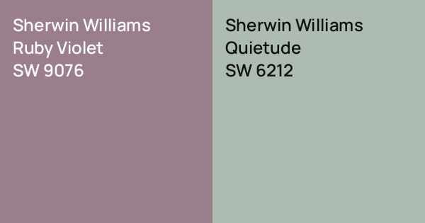 Sherwin Williams Ruby Violet vs. Sherwin Williams Quietude comparison