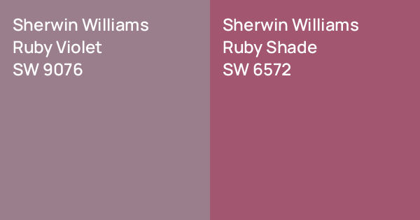 Sherwin Williams Ruby Violet vs. Sherwin Williams Ruby Shade comparison