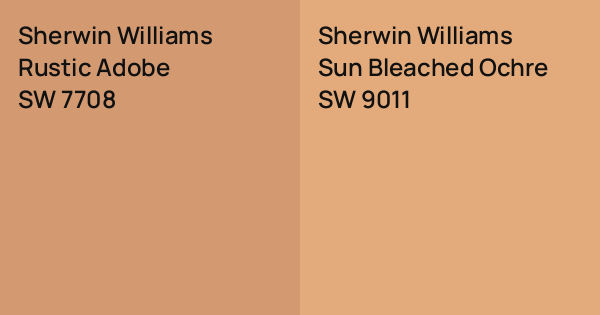 Sherwin Williams Rustic Adobe vs. Sherwin Williams Sun Bleached Ochre ...