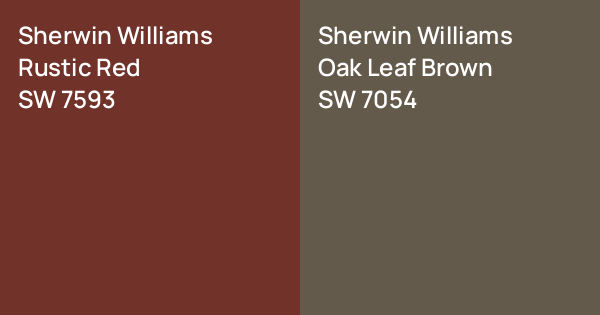 Sherwin Williams Rustic Red vs. Sherwin Williams Oak Leaf Brown comparison