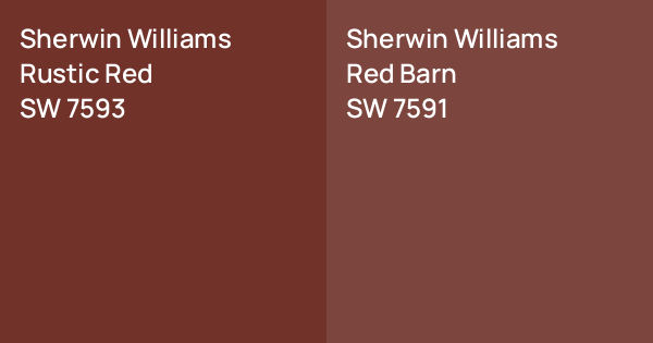 Sherwin Williams Rustic Red vs. Sherwin Williams Red Barn comparison