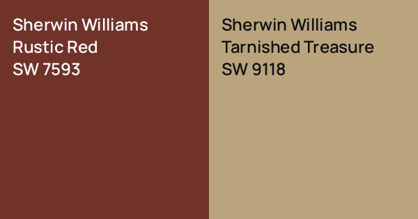 Sherwin Williams Rustic Red vs. Sherwin Williams Tarnished Treasure ...