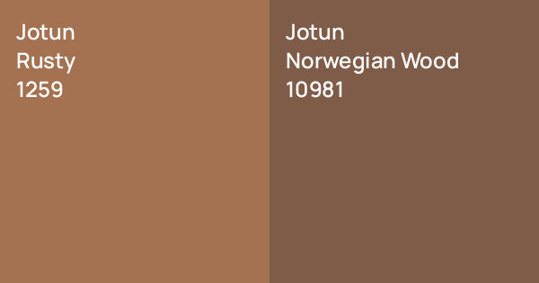 Jotun Rusty vs. Jotun Norwegian Wood comparison