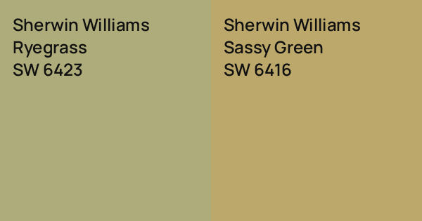 Sherwin Williams Ryegrass vs. Sherwin Williams Sassy Green comparison
