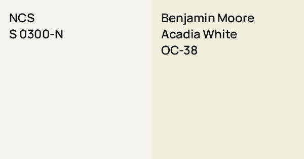 NCS S 0300-N vs. Benjamin Moore Acadia White comparison