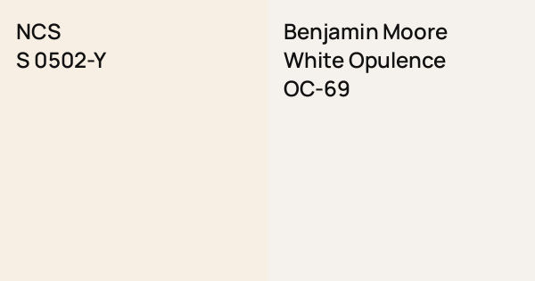 NCS S 0502-Y vs. Benjamin Moore White Opulence comparison