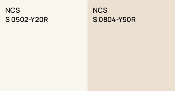 NCS S 0502-Y20R vs. NCS S 0804-Y50R comparison