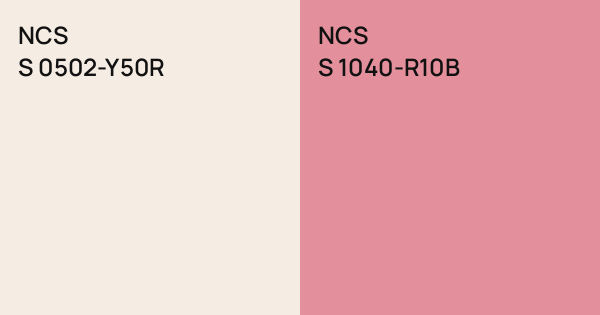 NCS S 0502-Y50R vs. NCS S 1040-R10B comparison