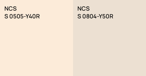 NCS S 0505-Y40R vs. NCS S 0804-Y50R comparison