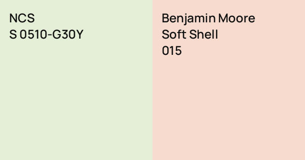 NCS S 0510-G30Y vs. Benjamin Moore Soft Shell comparison