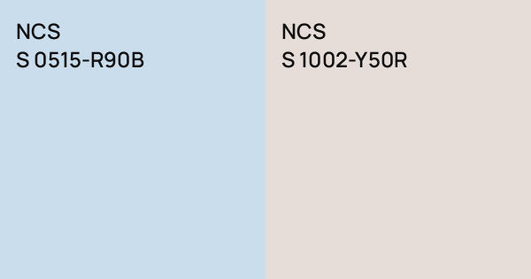 NCS S 0515-R90B vs. NCS S 1002-Y50R comparison