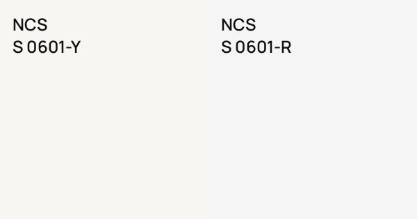 NCS S 0601-Y vs. NCS S 0601-R comparison