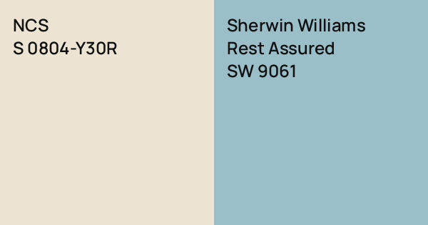 NCS S 0804-Y30R vs. Sherwin Williams Rest Assured comparison