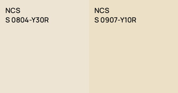 NCS S 0804-Y30R vs. NCS S 0907-Y10R comparison