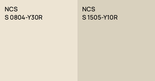 NCS S 0804-Y30R vs. NCS S 1505-Y10R comparison