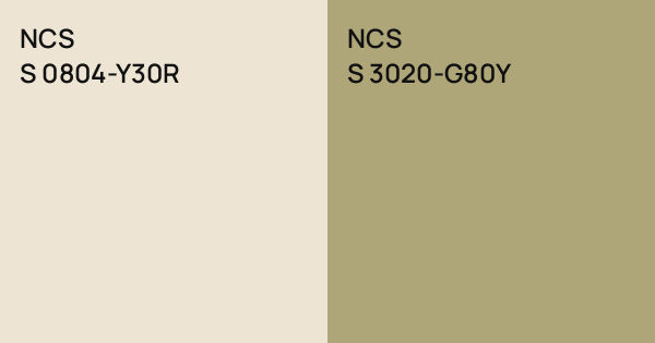 NCS S 0804-Y30R vs. NCS S 3020-G80Y comparison
